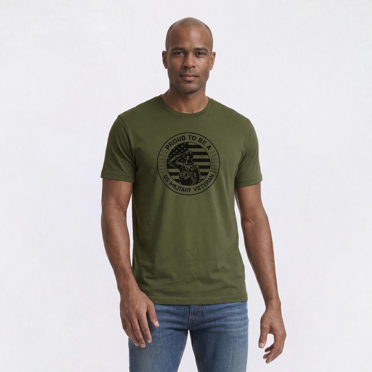Click here for Mens Proud To Salute Short Sleeve USA Tee - Milita... prices